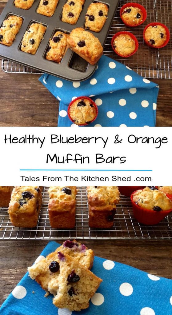 Healthy Blueberry & Orange Muffin Bars - Tales From The Kitchen Shed