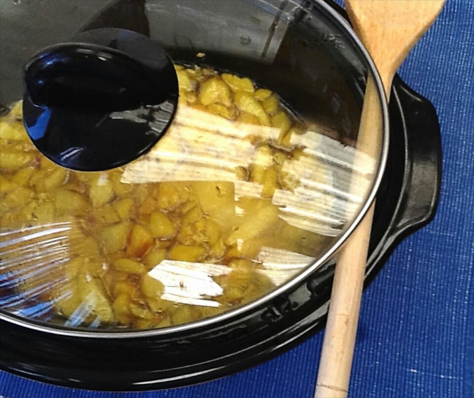 Slow Cooker Peach Jam - Tales From The Kitchen Shed